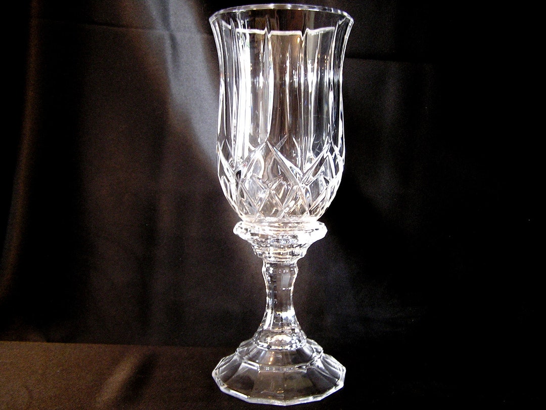 St George Crystal Tall Hurricane Candle Holder - Etsy