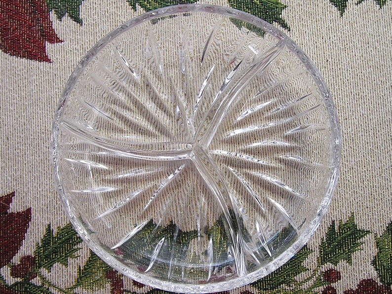 Gorham Crystal Star Blossom 3-part Divided Relish Dish - Etsy