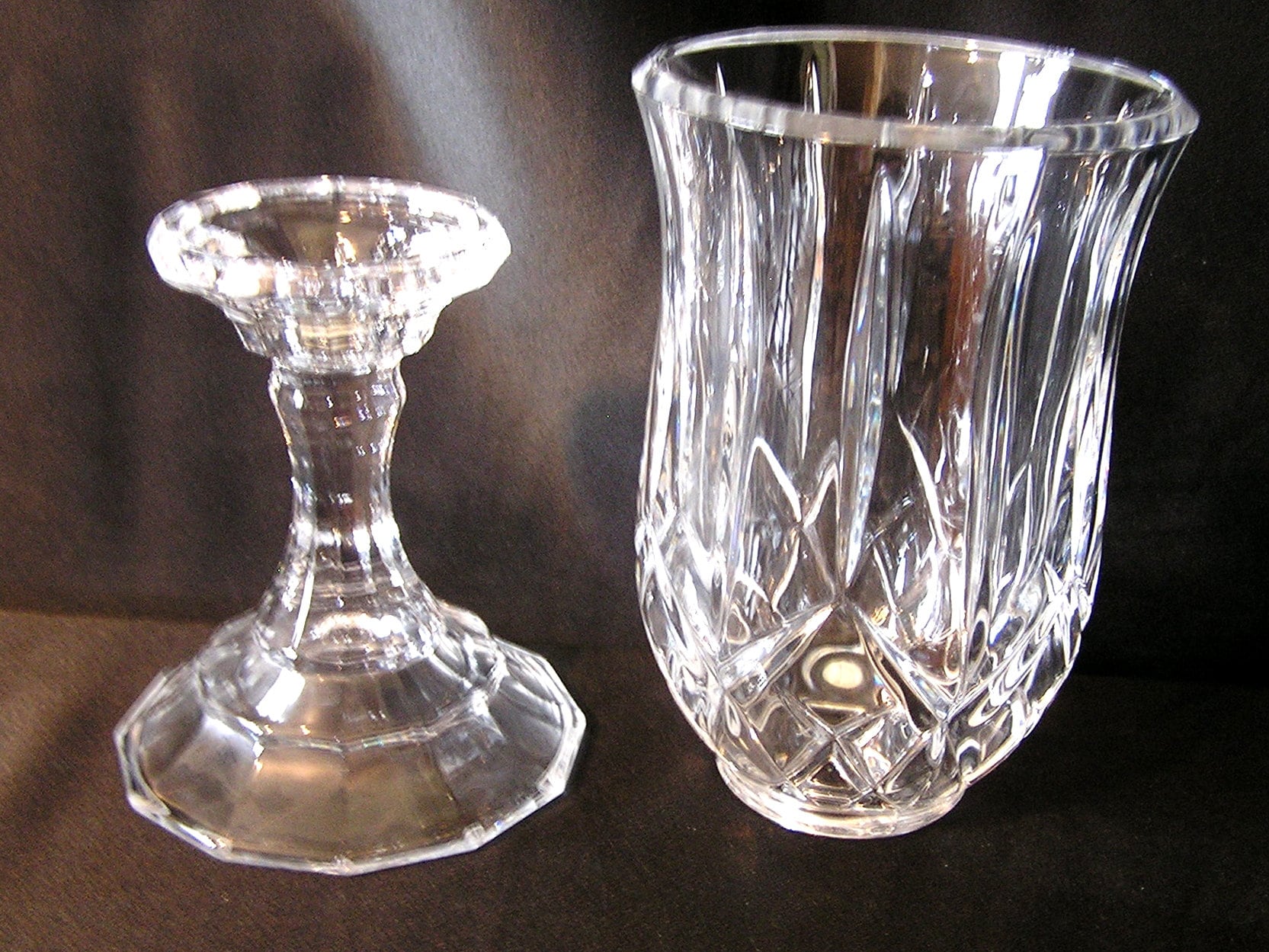 St George Crystal Tall Hurricane Candle Holder - Etsy