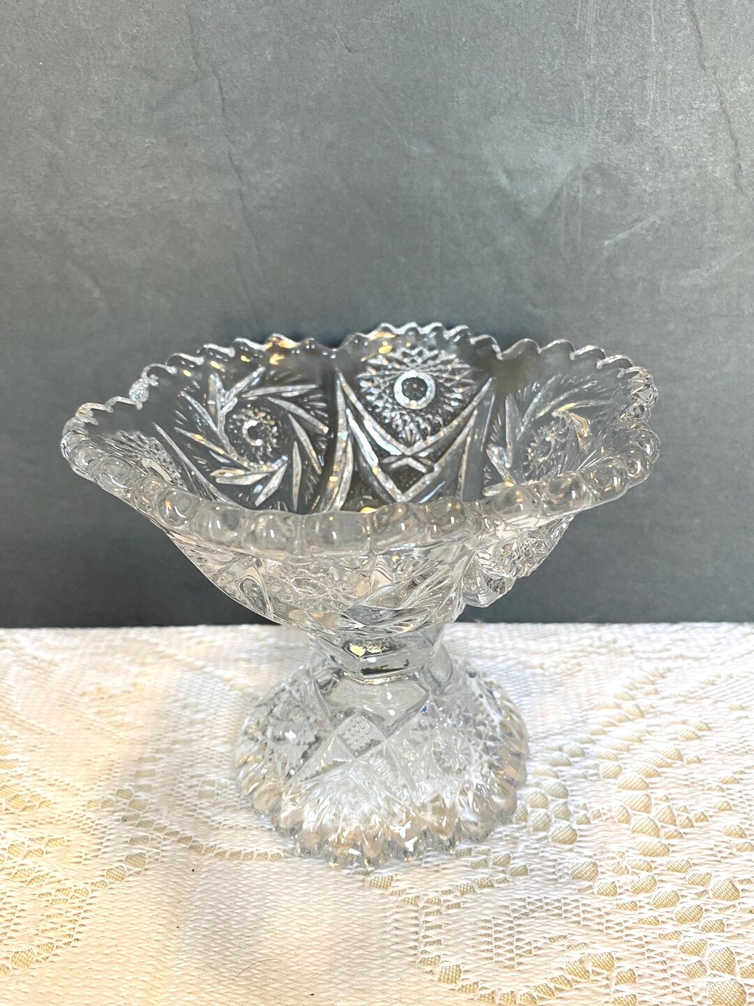 EAPG Imperial Glass #555 Star and Arch Open Jam and Jelly Compote Dish ...