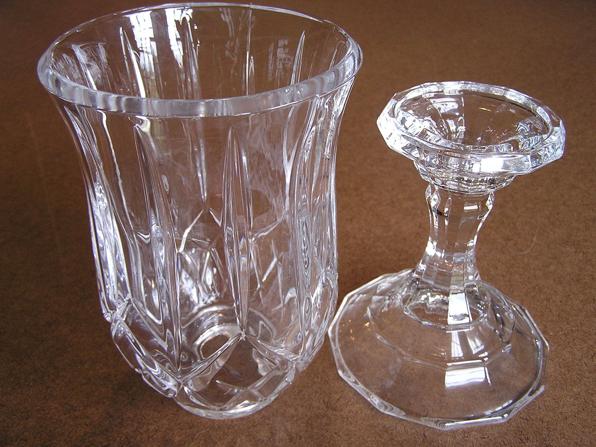 St George Crystal Tall Hurricane Candle Holder - Etsy