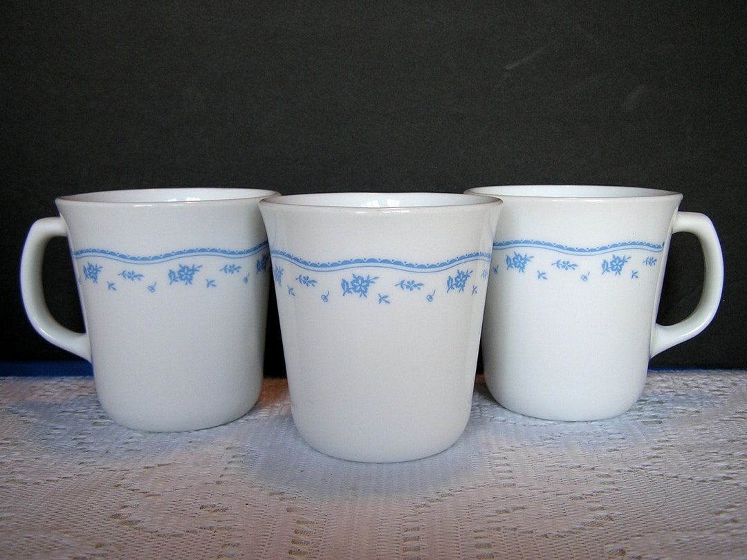 Corning Ware Morning Blue D Handle Cups Mugs Set of Three (3) - Etsy
