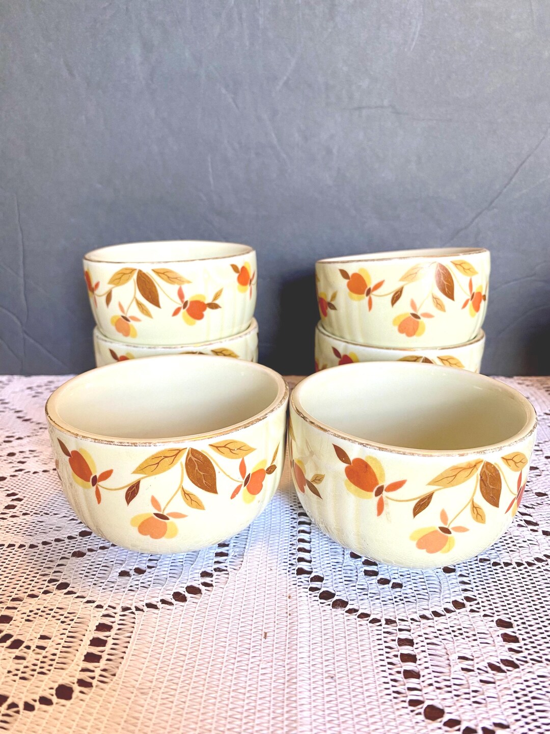 Hall Superior Autumn Leaf Custard Cups Set of Six (6) - Etsy