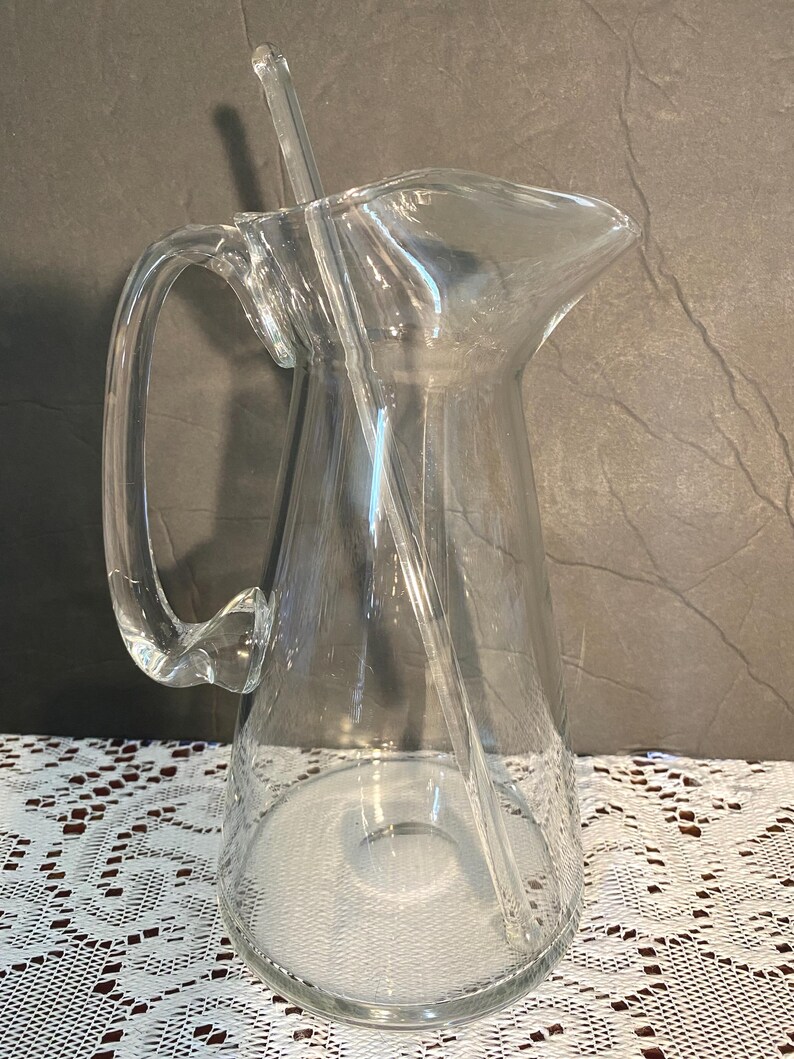 MCM Cocktail Mixer Pitcher With Glass Swizzle Stick - Etsy