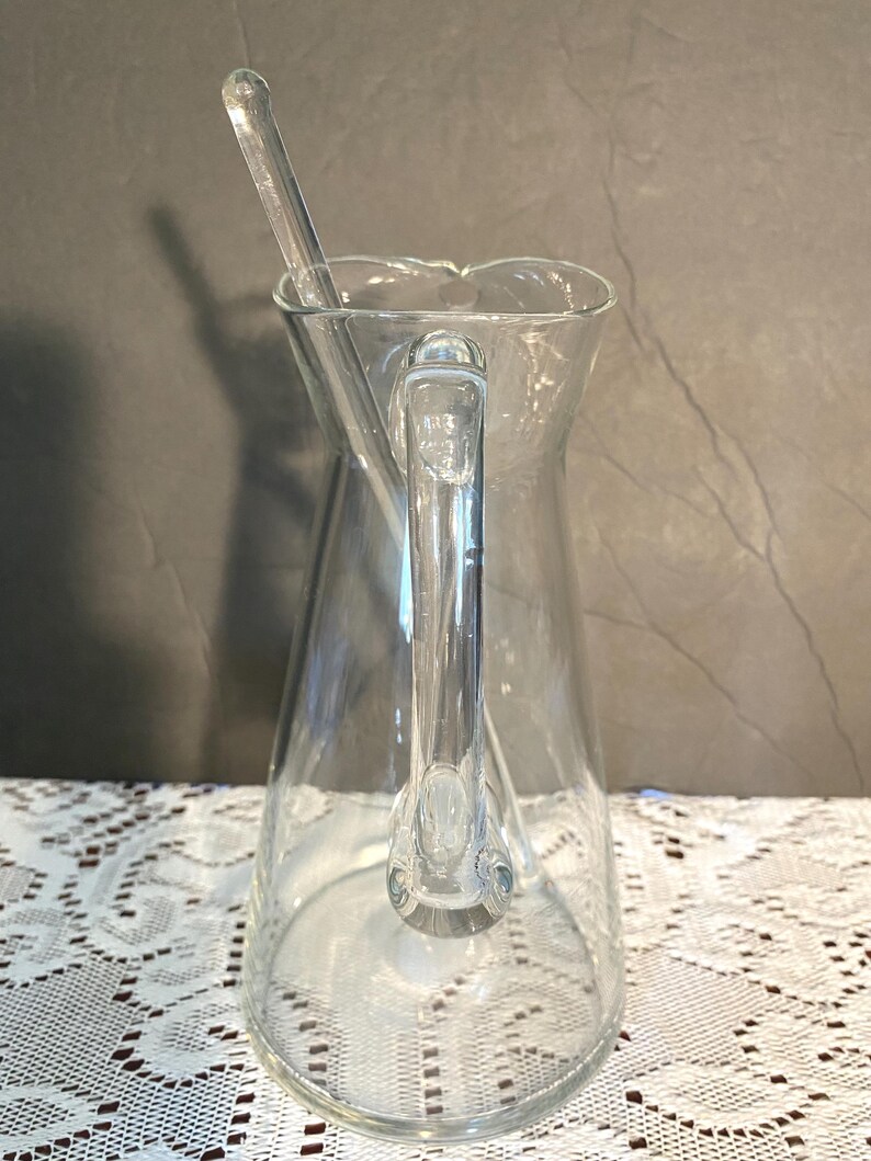 MCM Cocktail Mixer Pitcher With Glass Swizzle Stick - Etsy