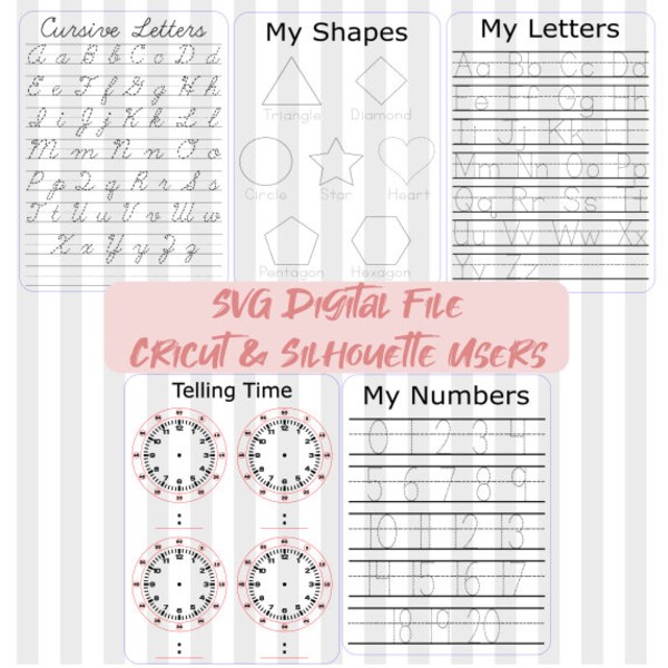 Tracing Cursive Letters Svg - Etsy