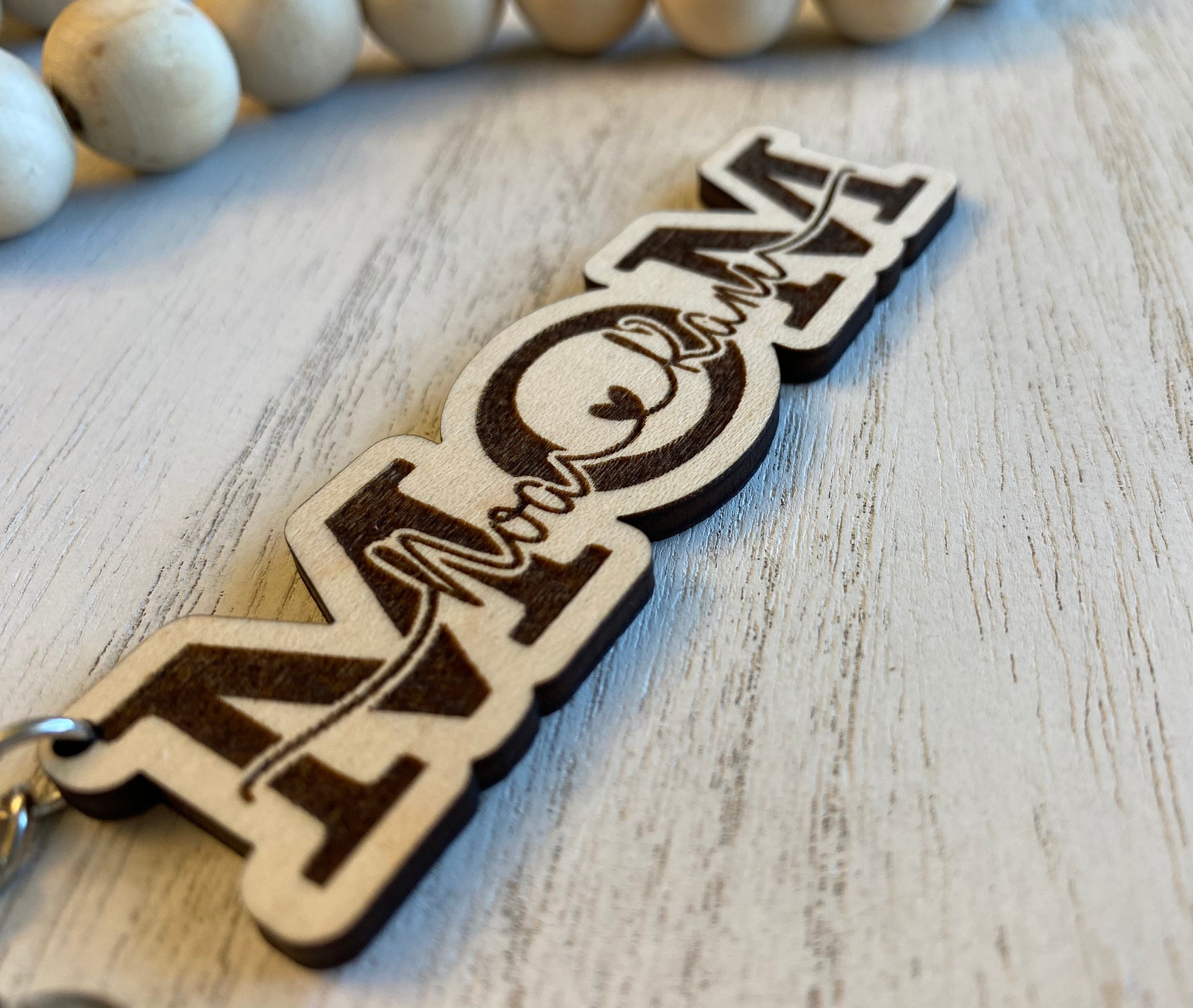 Mom Keychain. Mom Children Keychain. Wooden Keychain. Acrylic | Etsy