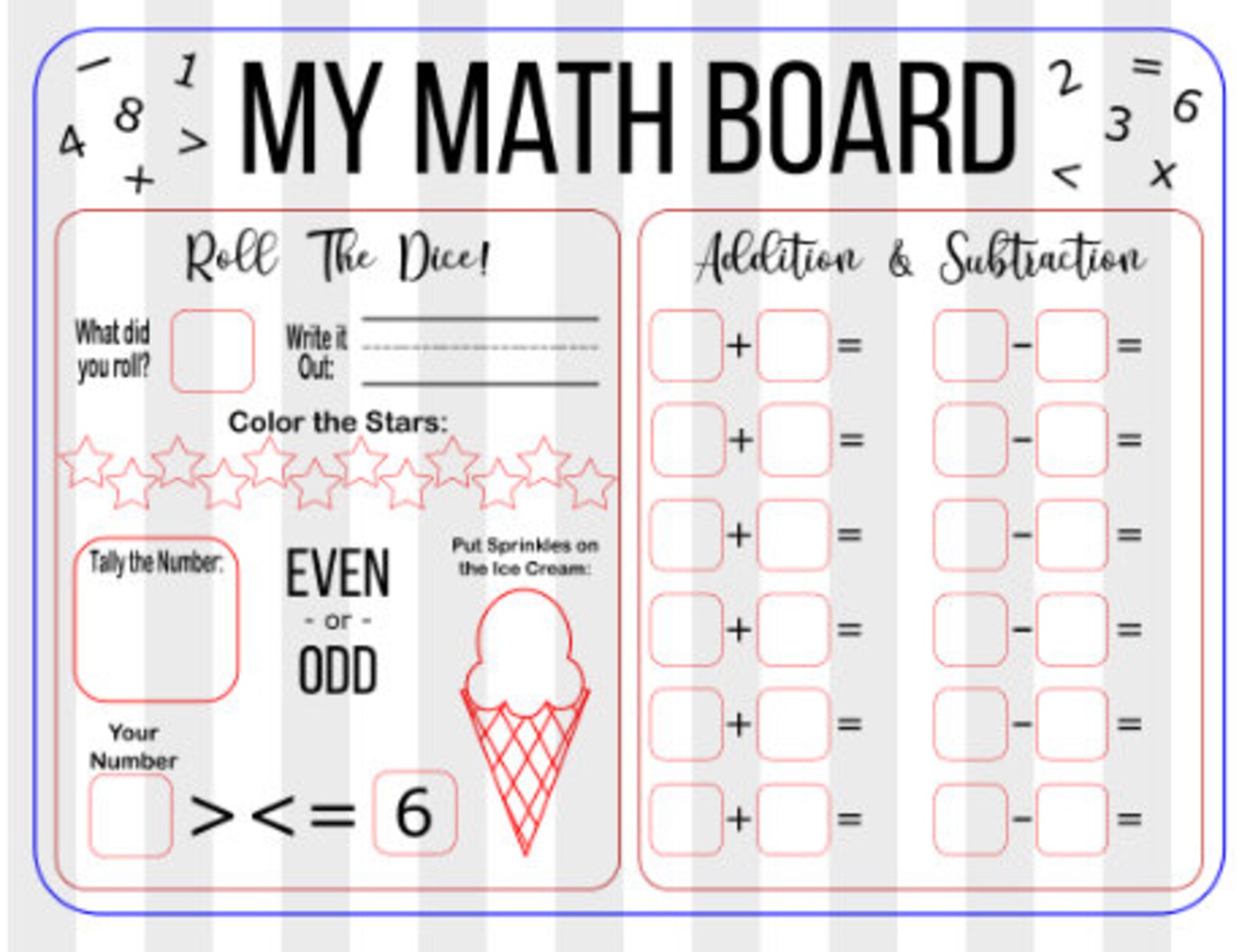 Math Games. Dry Erase Math Boards SVG. Math Games SVG. Cricut | Etsy