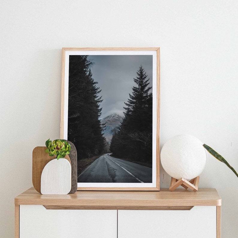 Forest Road Print, Mountain Road Poster, Empty Street Printing, Outdoor ...