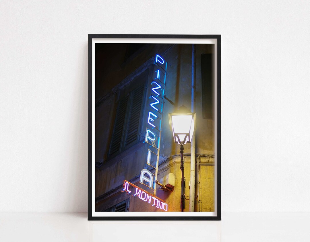 Pizzeria Sign Print, Neon Sign Poster, Italy Wall Design, Dolce Vita ...