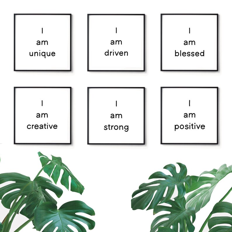 Affirmations Art Bundle 25 Printable Quotes Daily Mantra Positivity ...