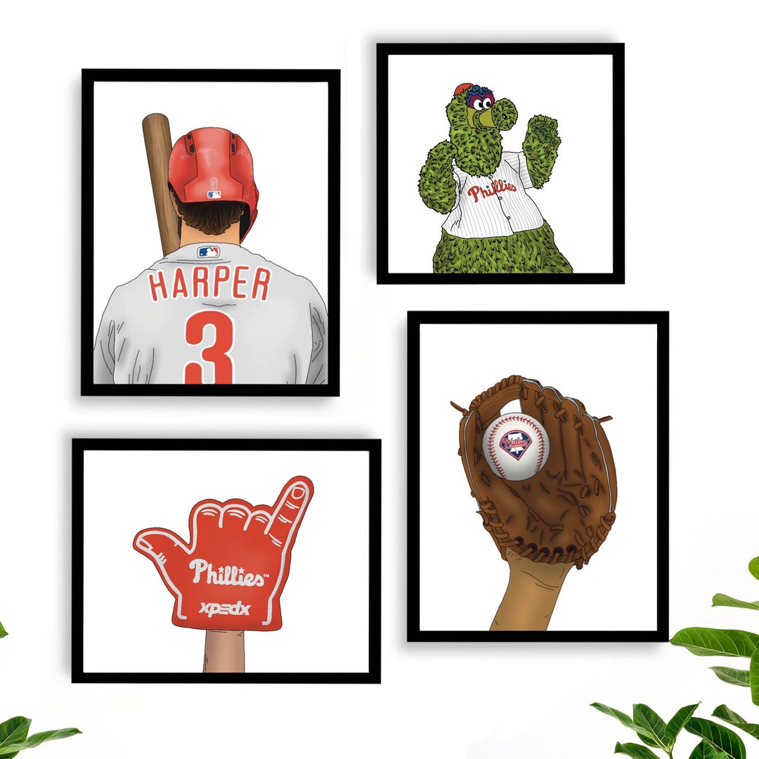 Philadelphia Phillies Art Bundle, Phillies Foam Finger, Philly Phanatic ...