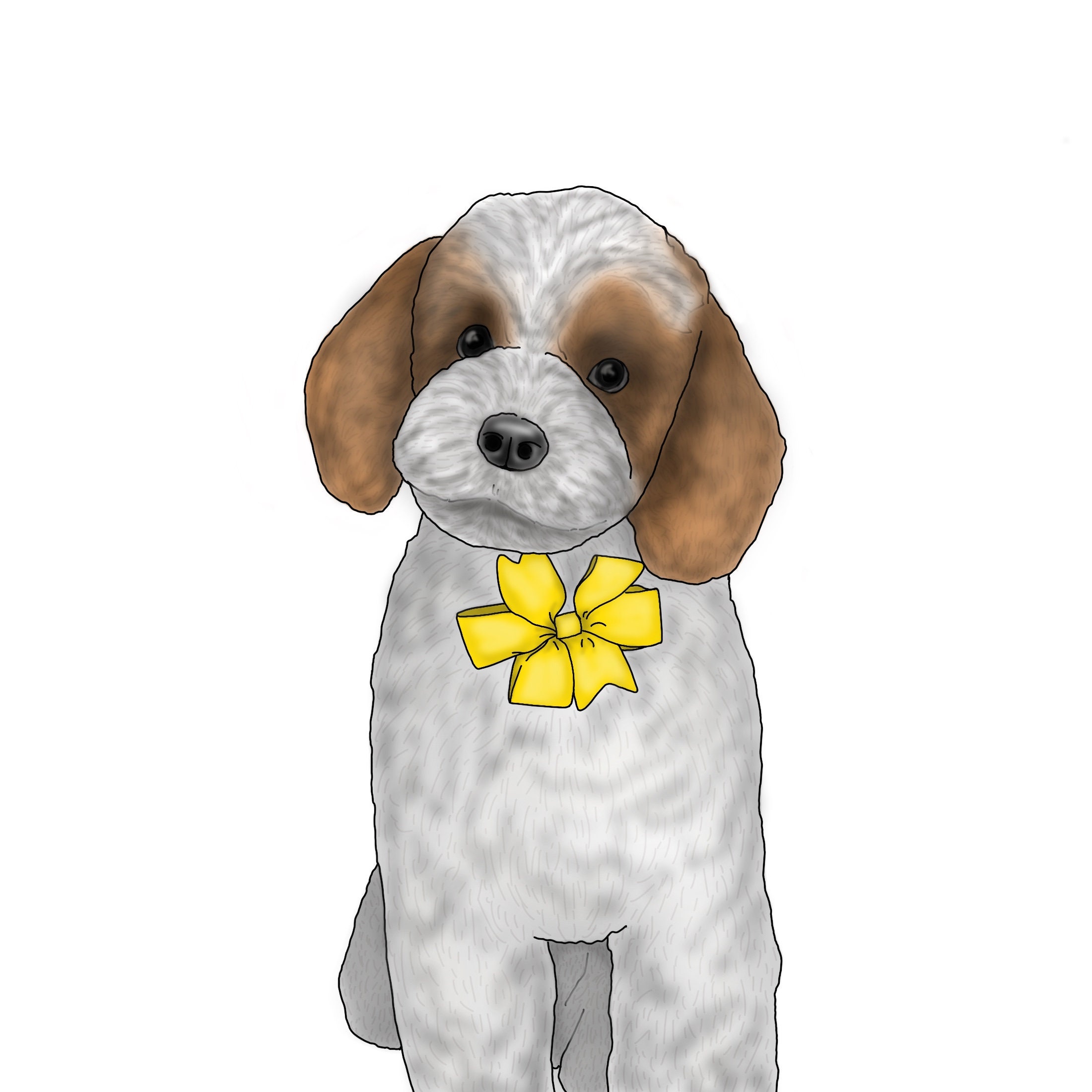 Toy Poodle Drawing PRINTABLE ART Cute Dog Portrait Minimalist Furry ...