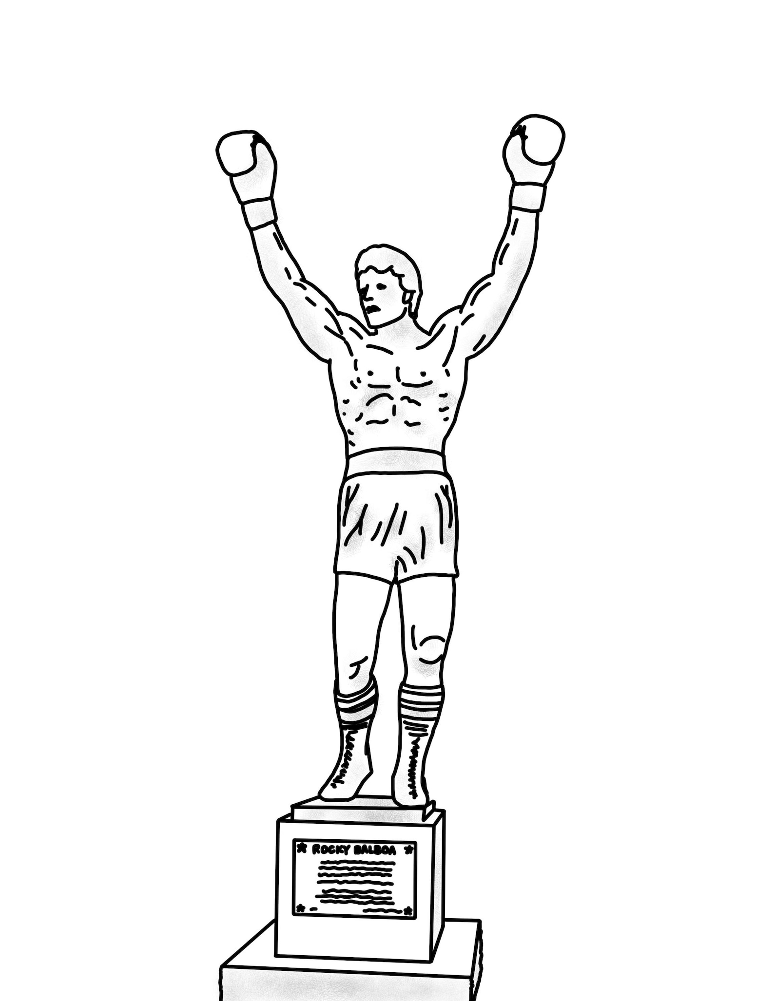 Rocky Statue Wall Art, Philly Rocky Balboa Statue Art, Philadelphia Art ...