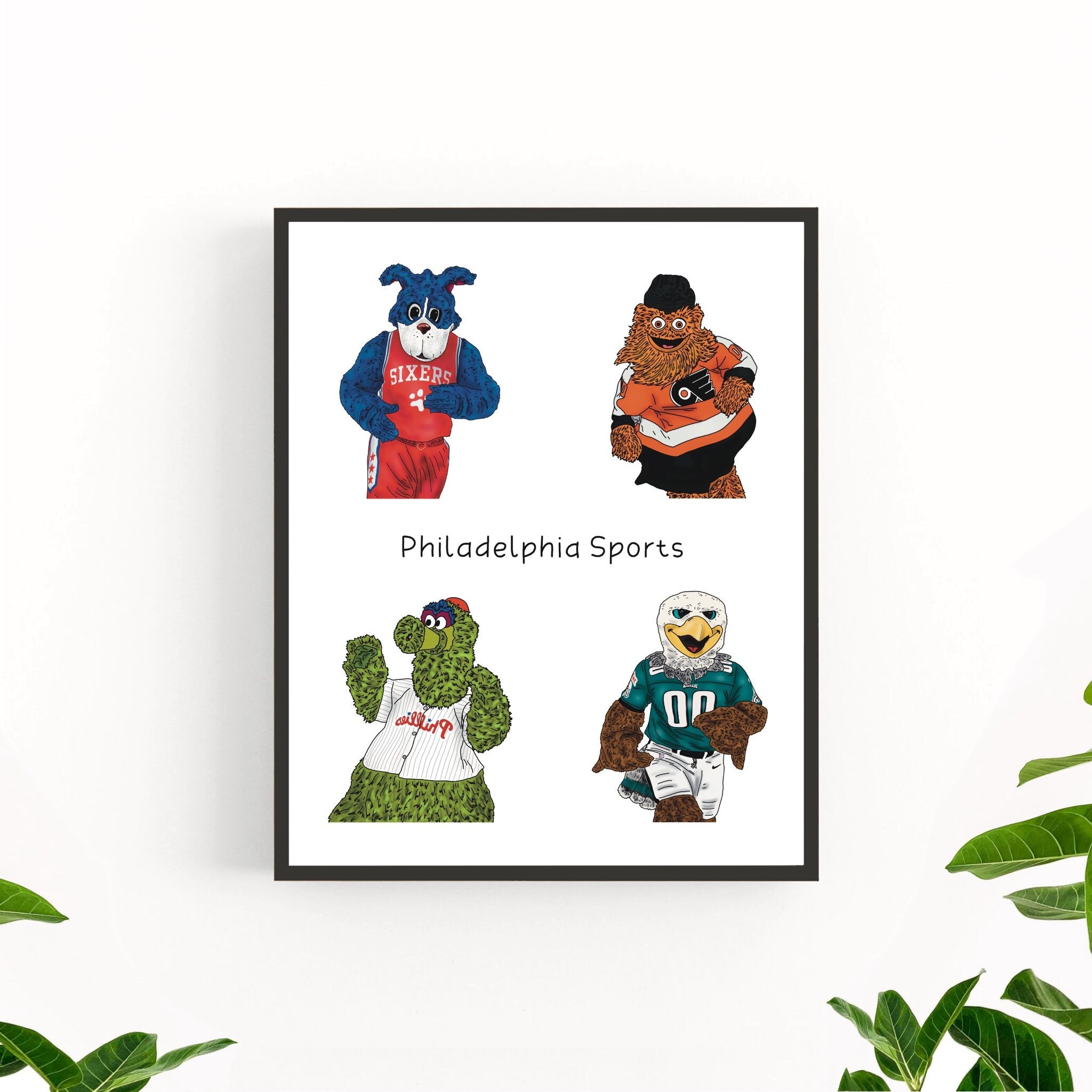 Philadelphia Sports Mascots Wall Art Philly Phanatic Swoop - Etsy
