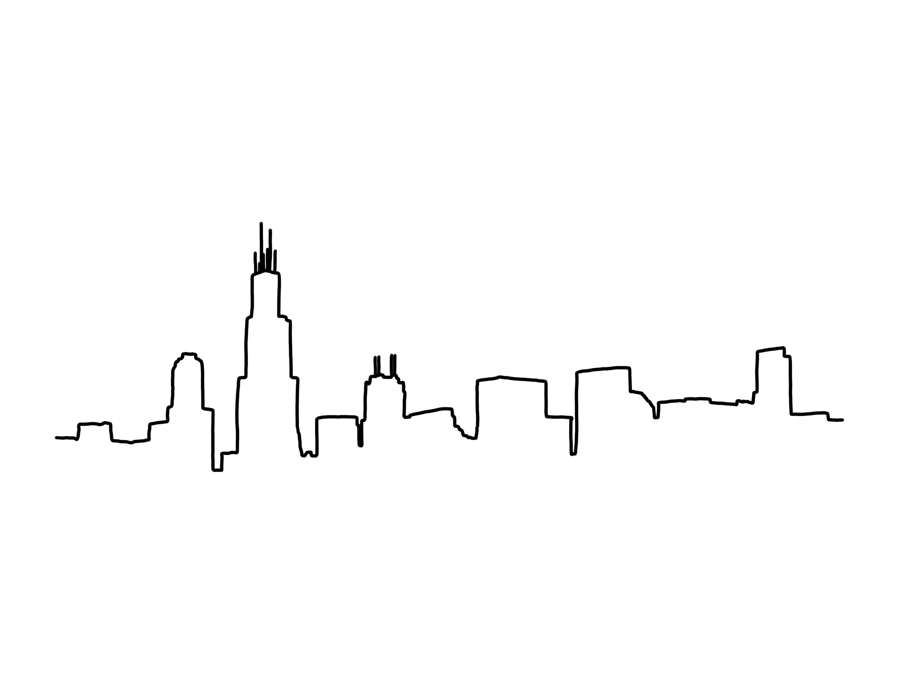 Chicago Skyline Art Print, Chicago Skyline Wall Art, Chicago Art ...
