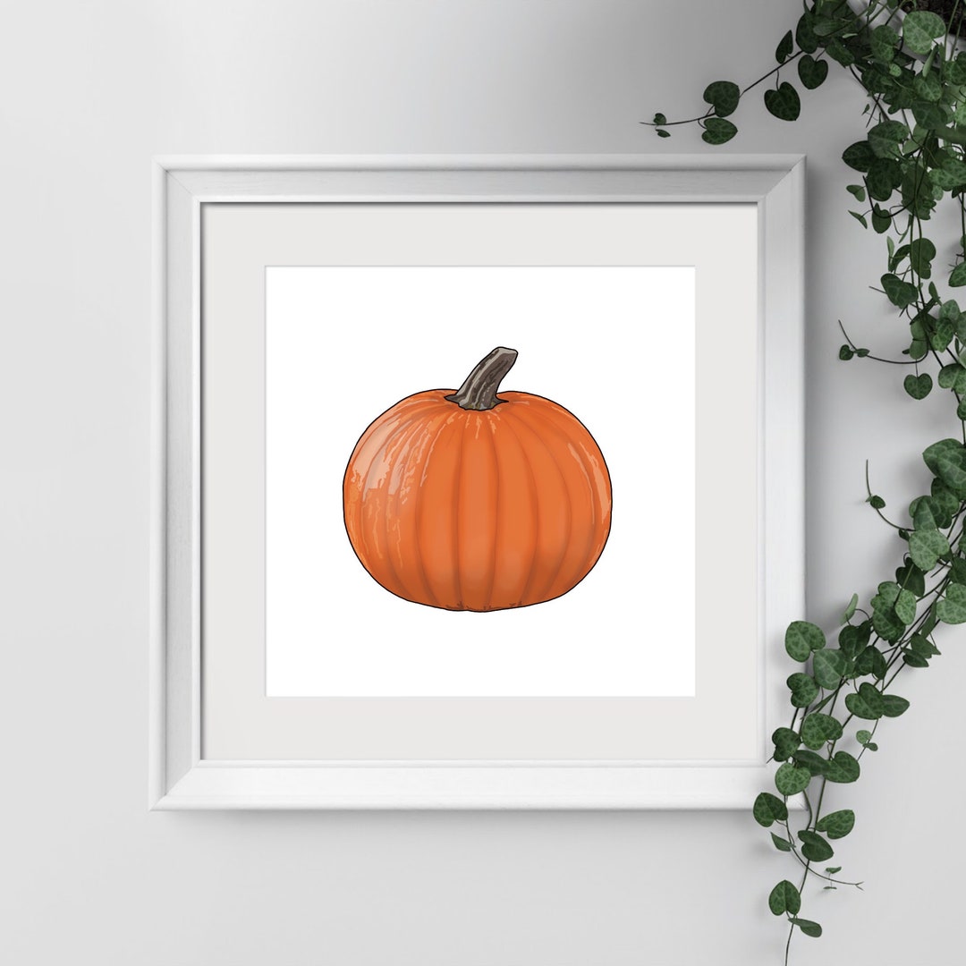 Pumpkin Fall Art Print PRINTABLE Wall Art Fall Vibes Halloween Spooky ...