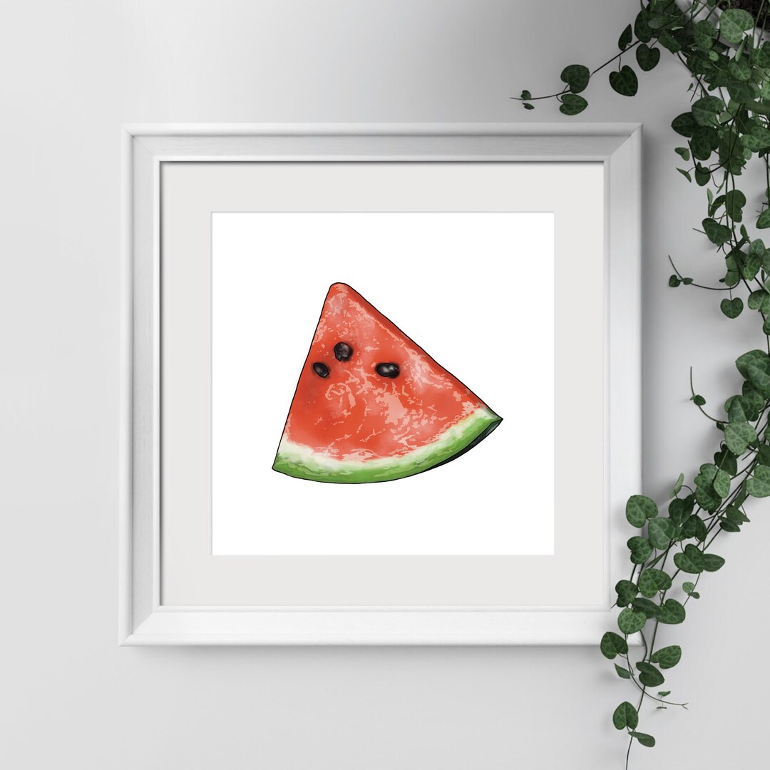 Watermelon Slice Poster Fruit Wall Art Printable Realistic Print ...