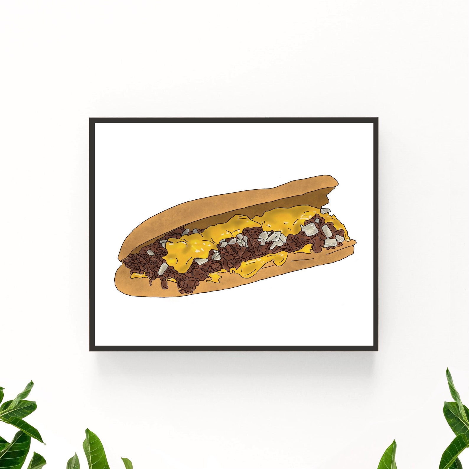 Philly Cheesesteak Art, Philly Food Art, Minimal Philly Art ...