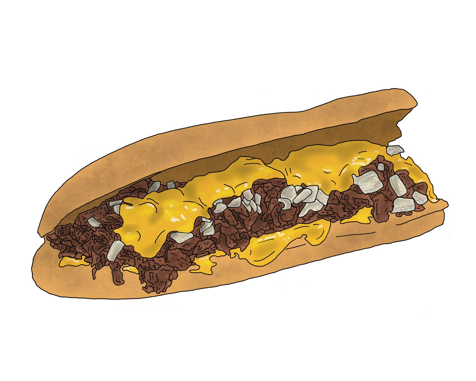 Philly Cheesesteak Art, Philly Food Art, Minimal Philly Art ...