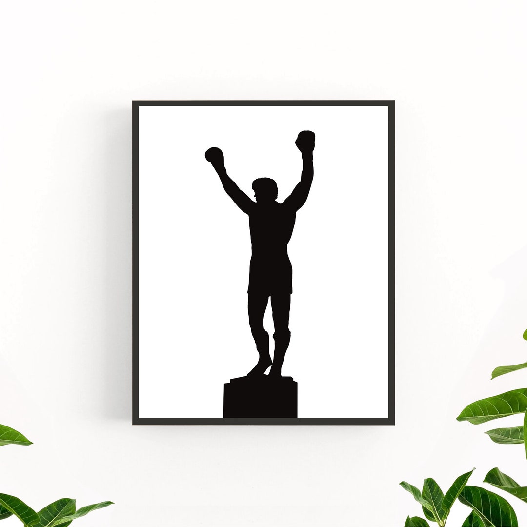 Rocky Statue Art, Philly Rocky Statue, Rocky Steps Wall Art, Minimal ...