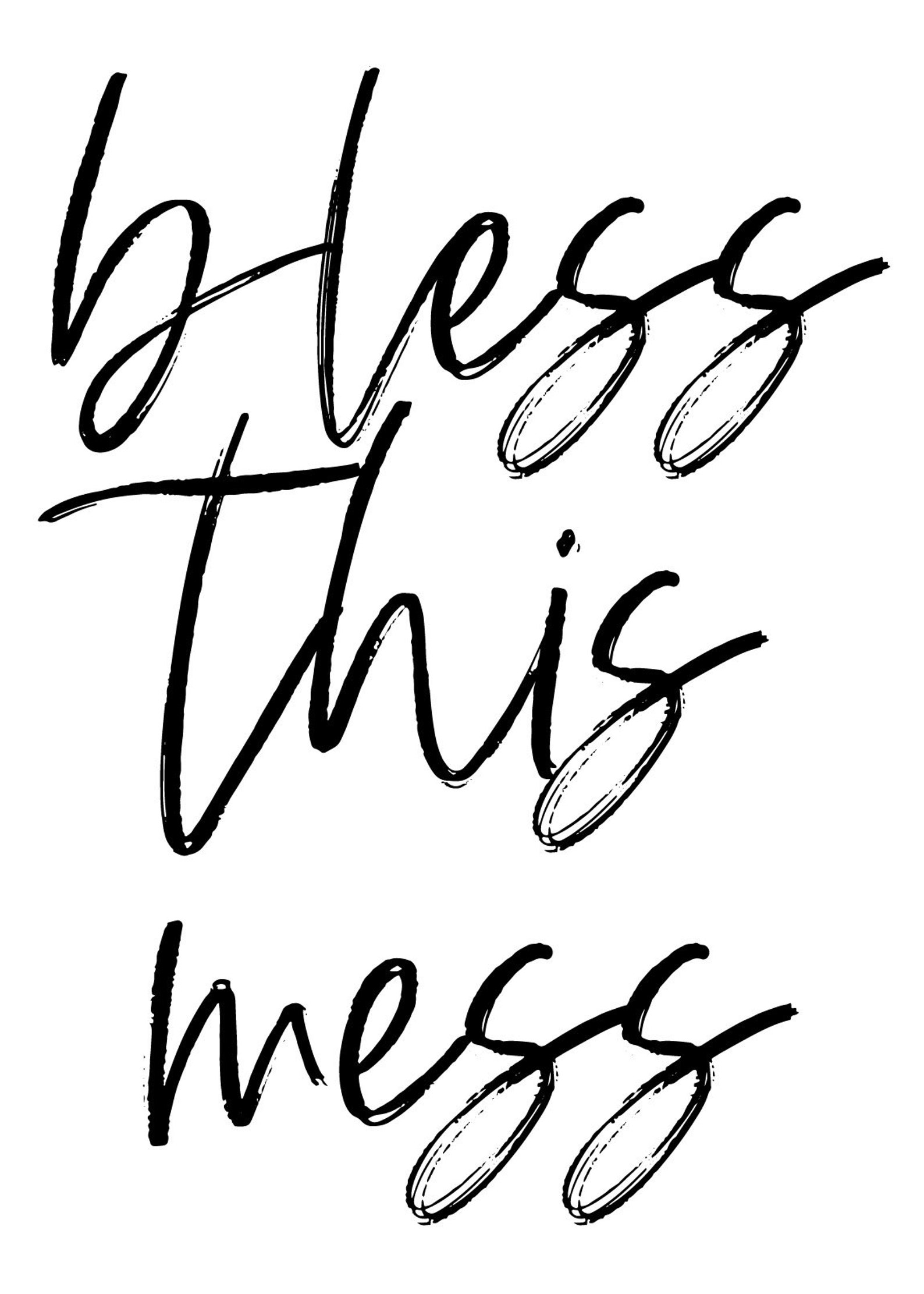 Bless This Mess Quote Wall Art, Wall Poster, Wall Hanging, Home Decor ...