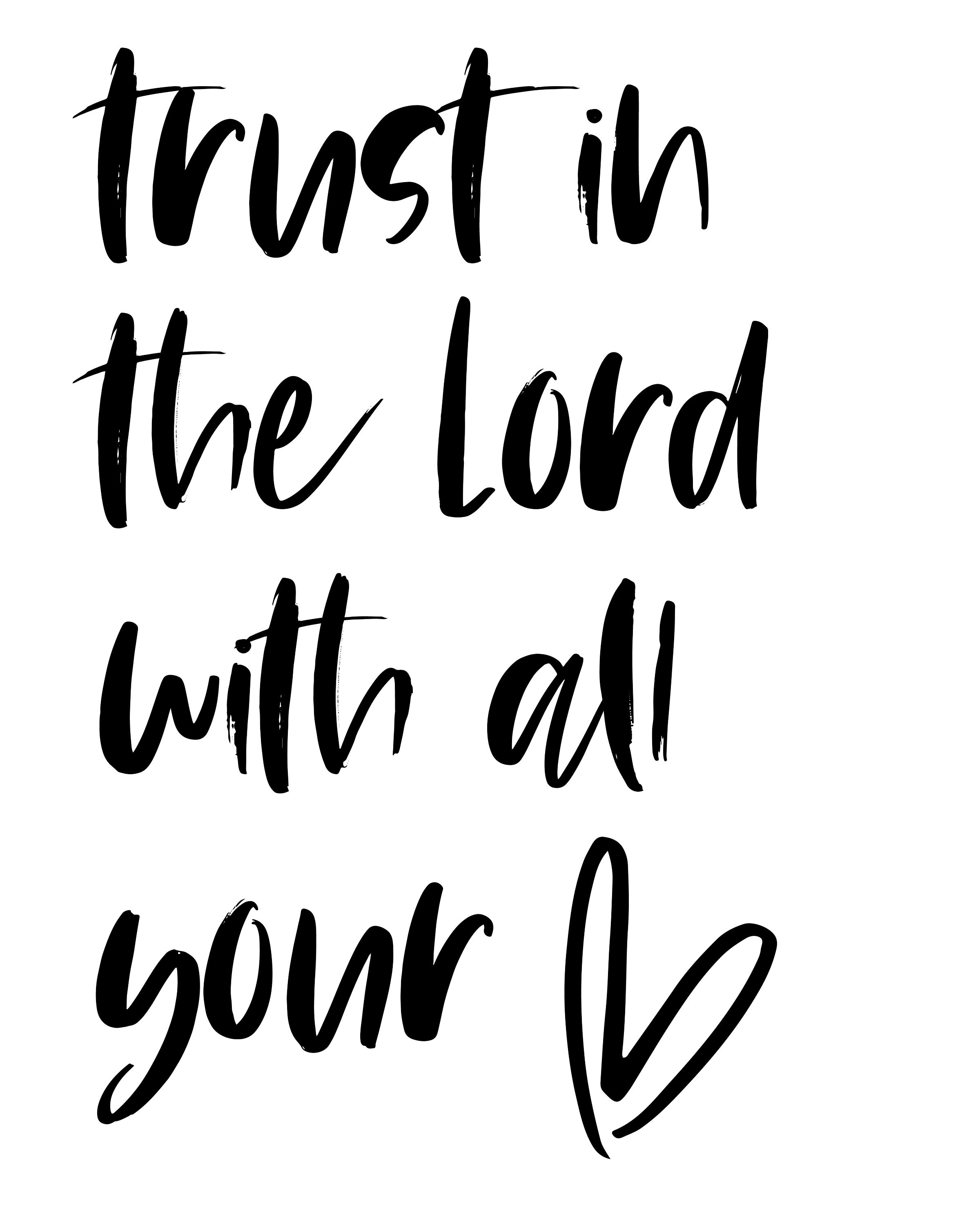 Trust in the Lord Motivational Wall Art, Wall Poster, Scripture, Home ...