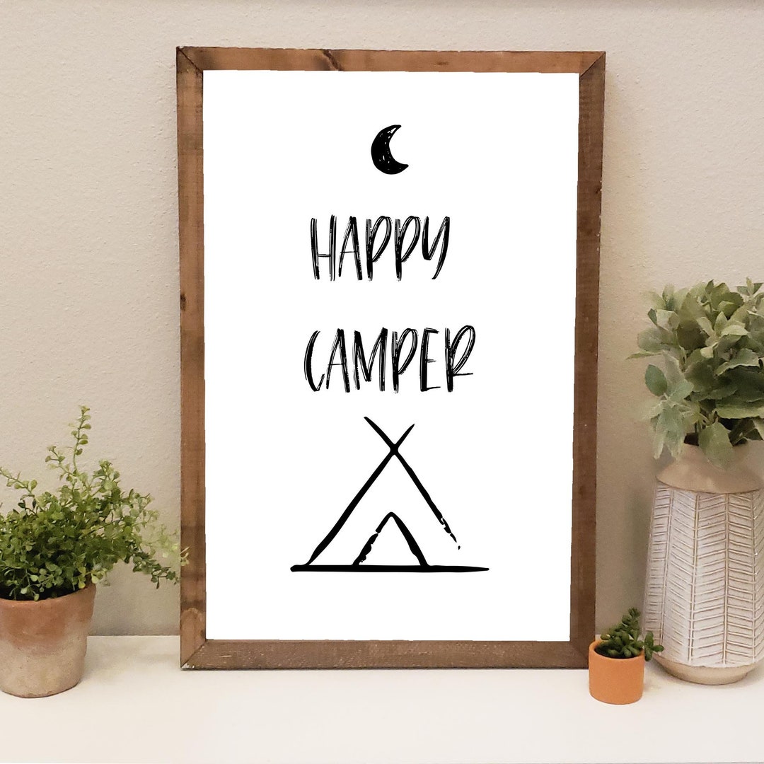 Happy Camper Wall Art, Poster, Wall Hanging, Home Decor, Playroom Wall ...