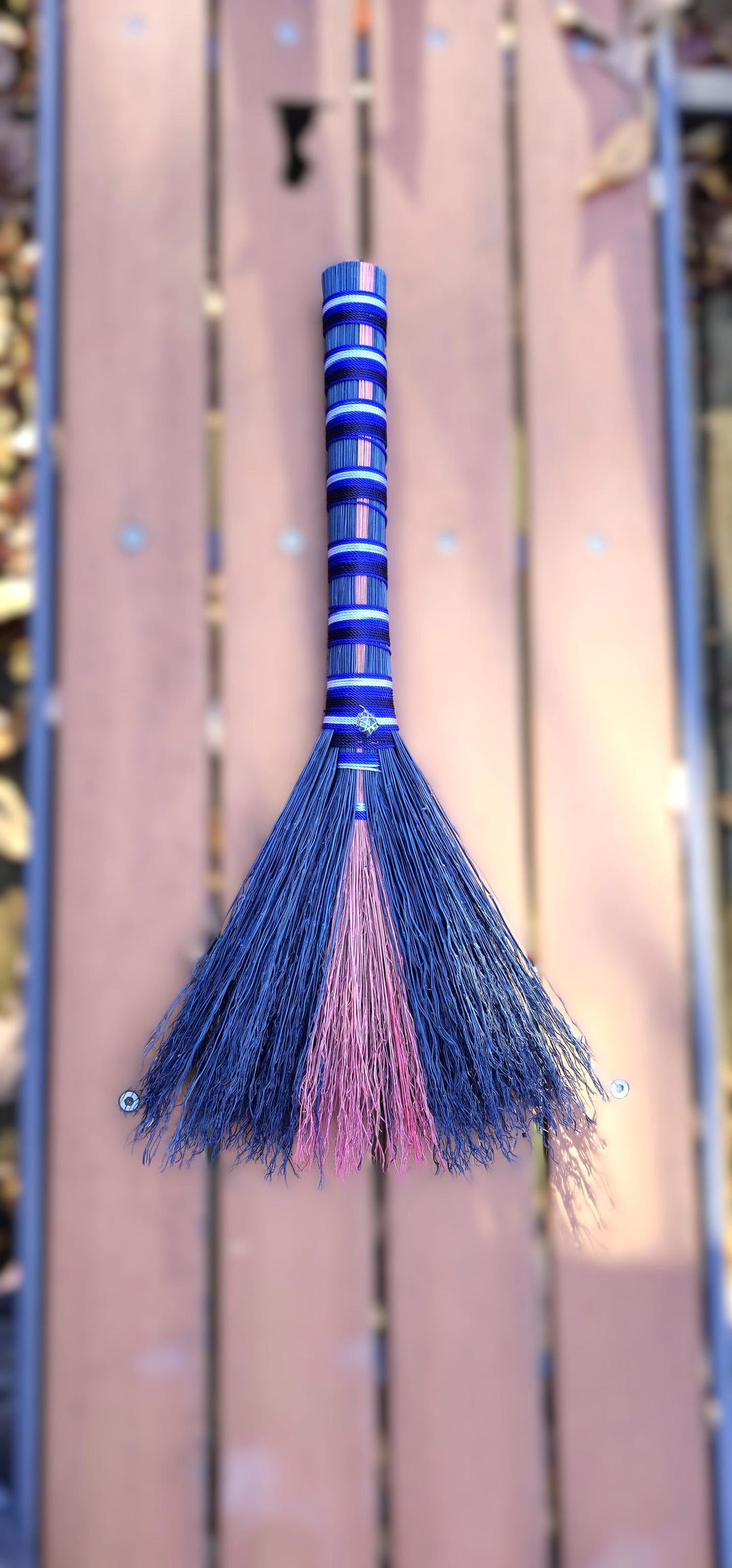 Broom Navy & Pink 19.5" Hawk Tail Whisk, Glass Star - Etsy