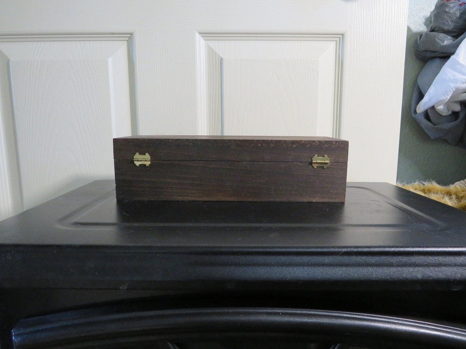 Greyhound Box, Stained & Wood Burn, Wood Trinket Box 10-3/4 X 3 X 3-3/4 ...
