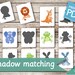 SHADOW MATCHING CARDS 52 Montessori Cards Flash Cards | Etsy