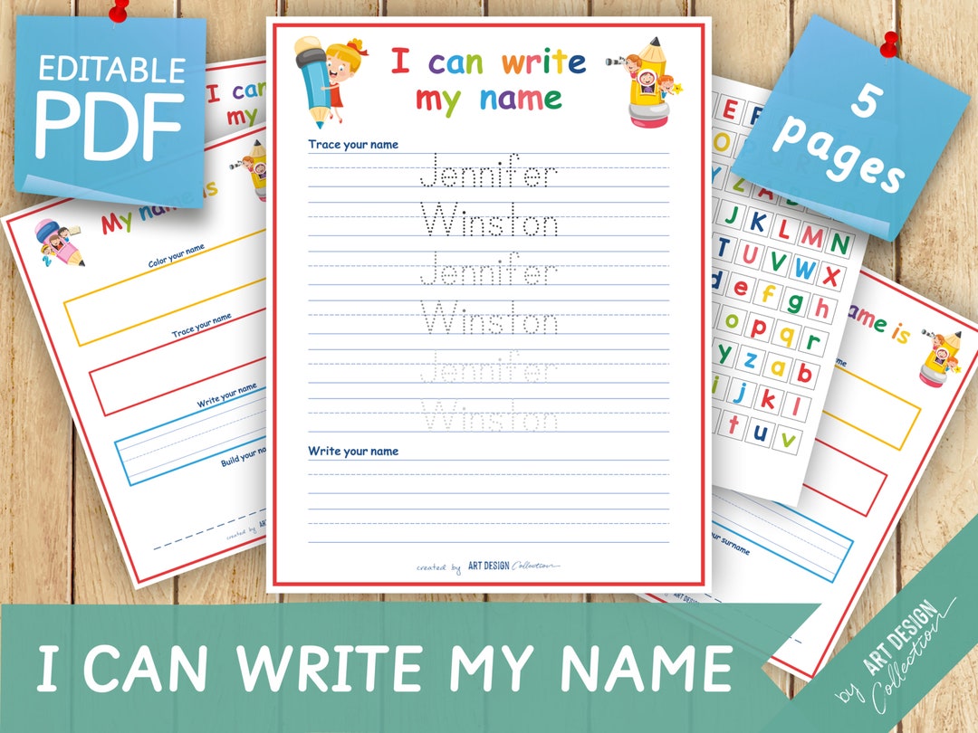 I Can Write My Name Editable Busy Book Preschool Activity Homeschool ...