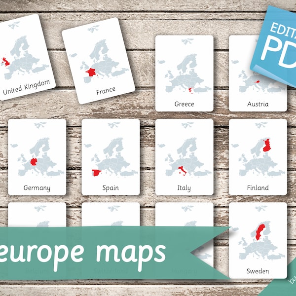 Europe Map - Etsy