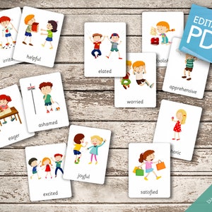EMOTIONS GERMAN Edition • 18 German and 18 English Editable Montessori ...