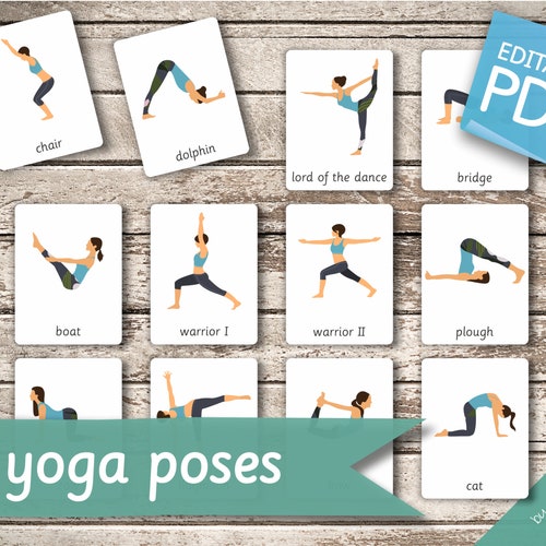 YOGA POSES 30 Montessori Cards Flash Cards Nomenclature - Etsy
