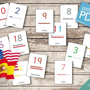 NUMBERS 0 to 31 SPANISH Edition • 32 Spanish and 32 English Editable ...