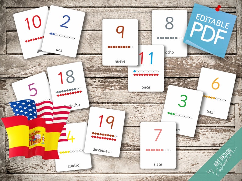 NUMBERS 0 to 31 SPANISH Edition 32 Spanish and 32 English | Etsy