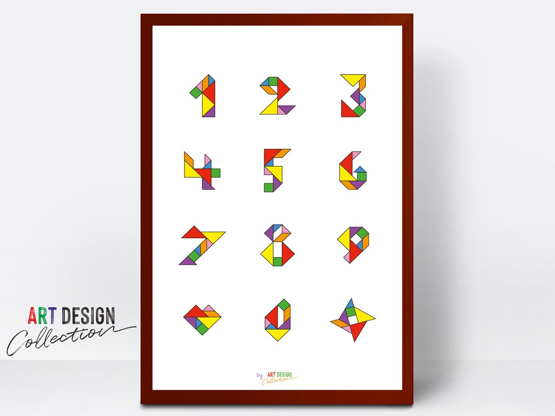 Tangram Numbers, Abstract Wall Art, Printable Wall Art Decor ...