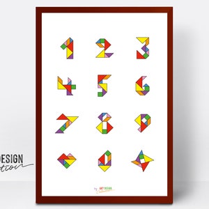 Tangram Numbers, Abstract Wall Art, Printable Wall Art Decor ...