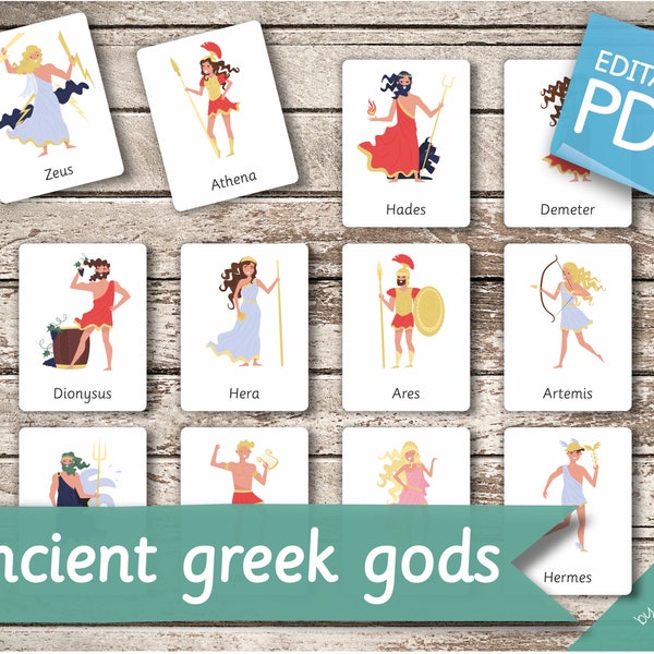 Mythology Flash Cards - Etsy