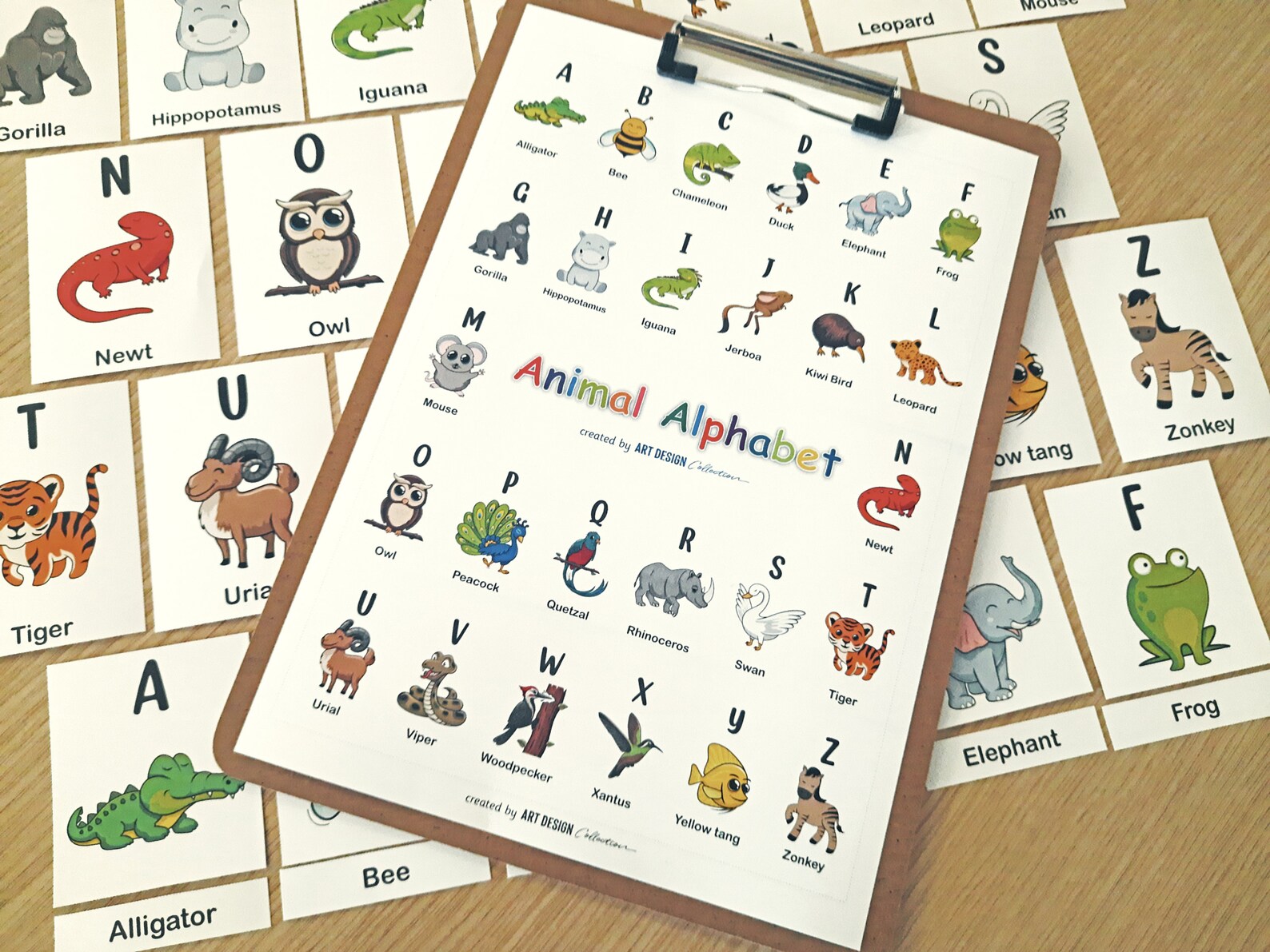 ANIMAL ALPHABET Flashcards 26 Montessori Cards Flash Cards - Etsy