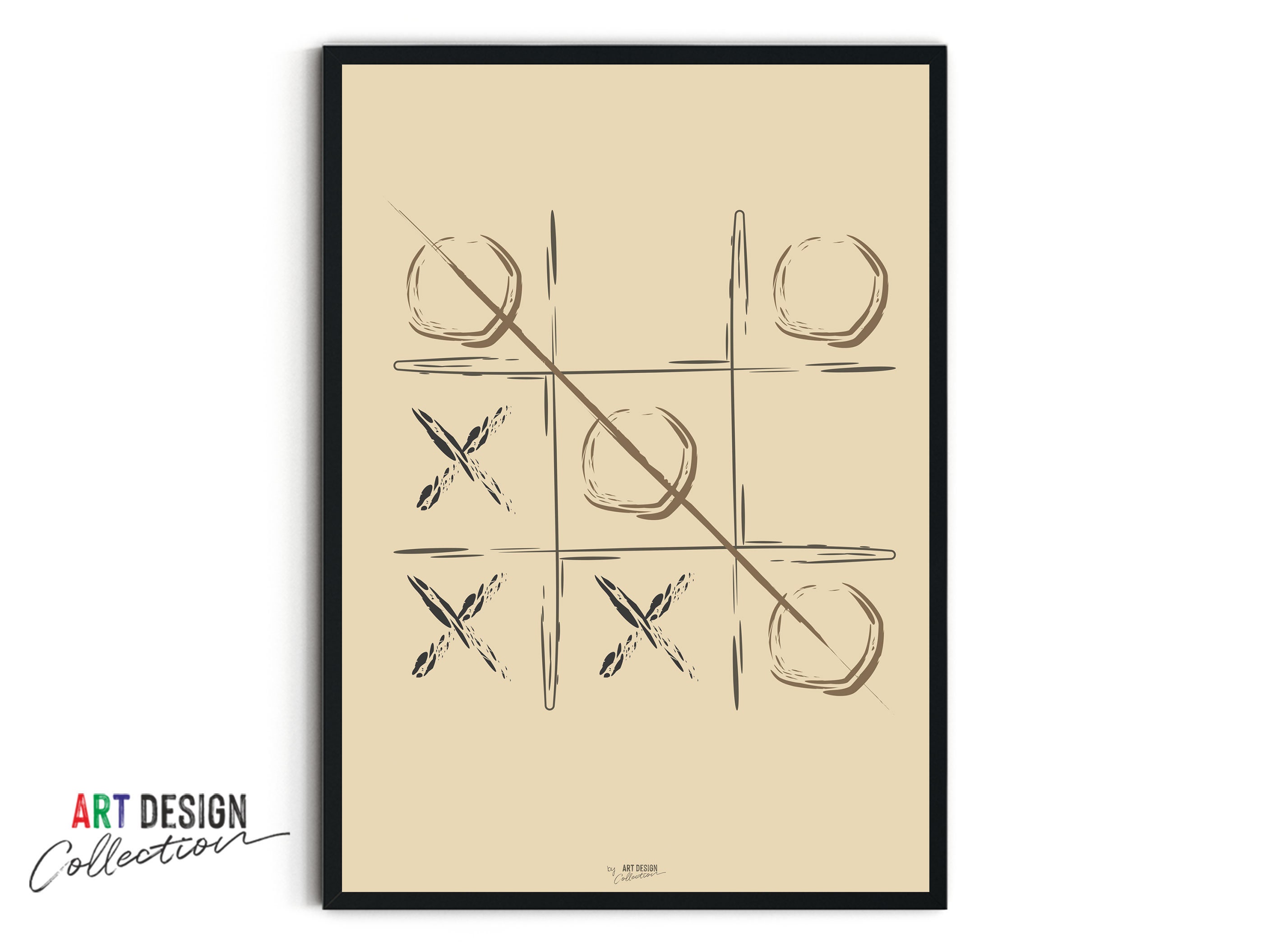 Tic Tac Toe Abstract Wall Art Printable Circles Wall Art | Etsy