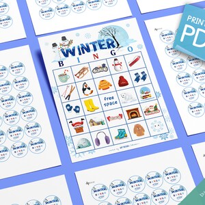 WINTER BINGO • 120 Printable Cards • Christmas Game Holiday Bingo ...