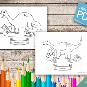 COLORING DINOSAURS 25 Printable Dinosaurs Flash Cards Nomenclature ...