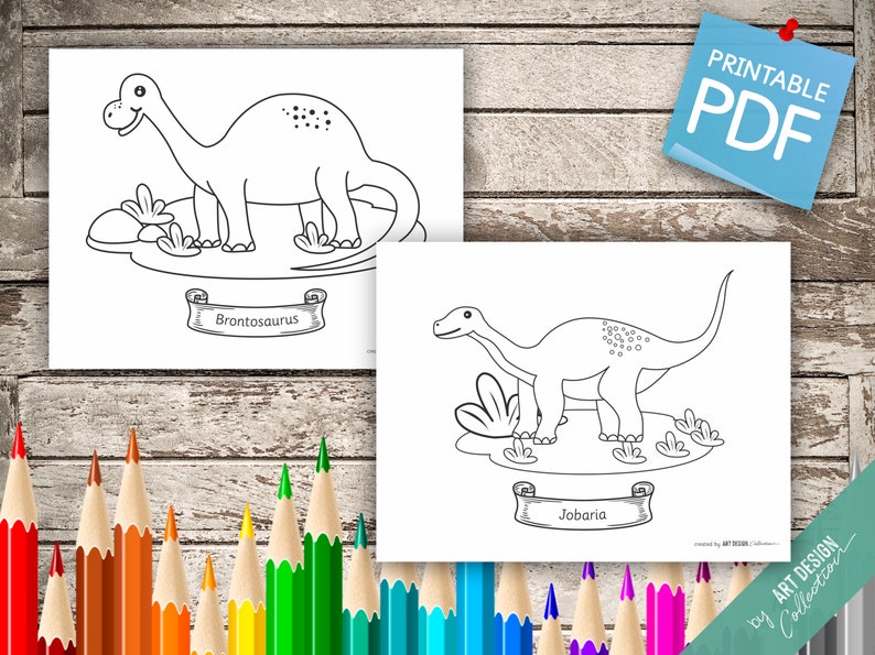 COLORING DINOSAURS • 25 Printable Dinosaurs • Flash Cards Nomenclature ...
