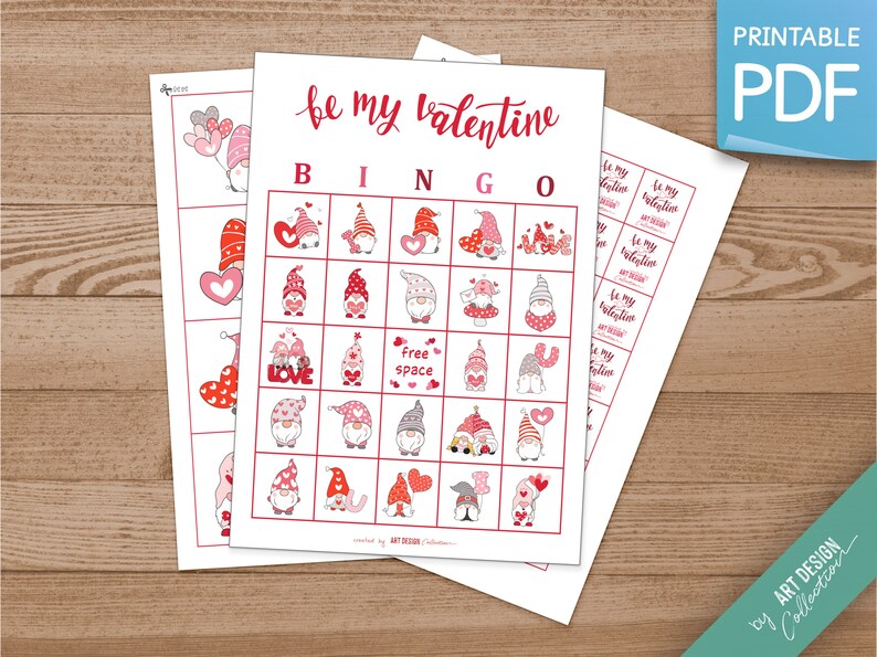 Be My Valentine BINGO 40 Printable Cards Love Game Holiday | Etsy