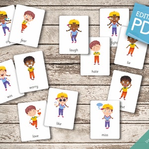 FEELINGS ACTION VERBS French Edition 14 French and 14 | Etsy