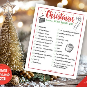 CHRISTMAS Animation Movie Bucket List Game • Christmas Game Holiday ...