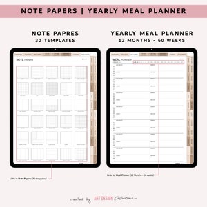 Digital RECIPE BOOK, Goodnotes Planner, iPad Planner Notability Planner ...