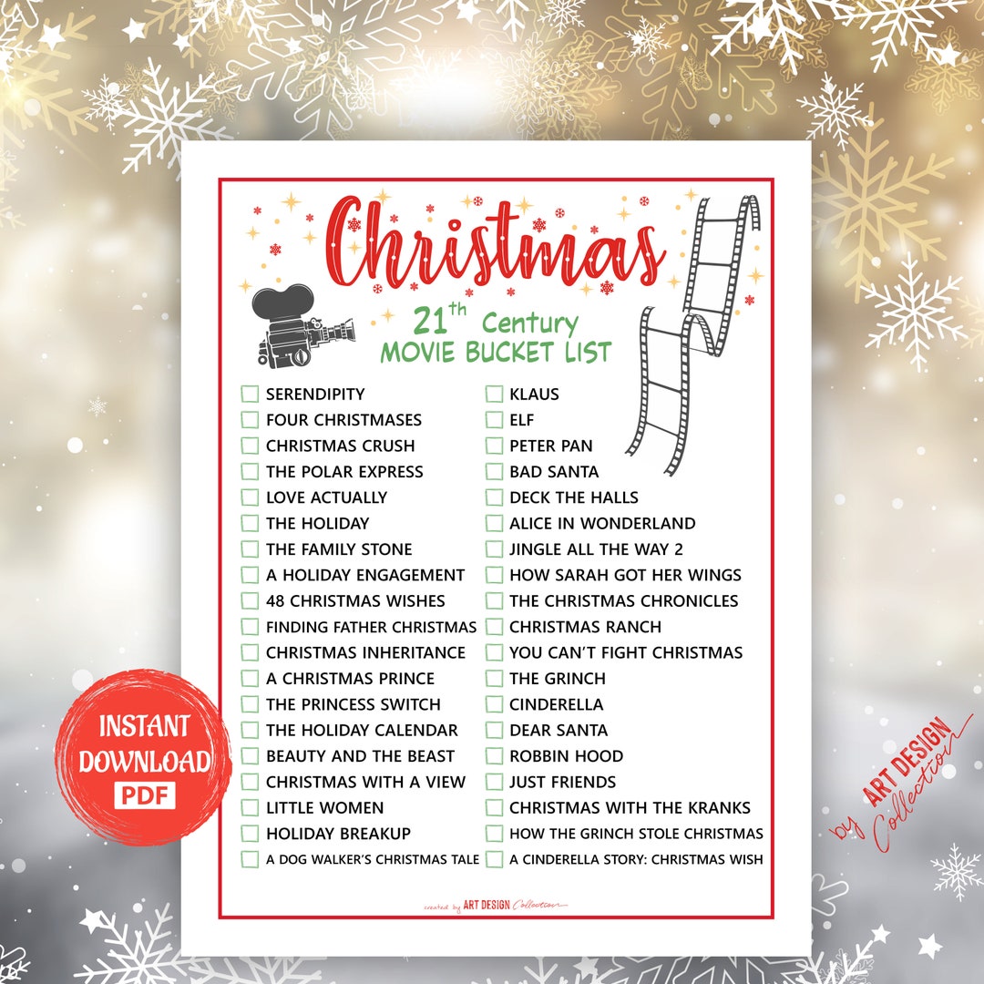 CHRISTMAS 21th Century Movie Bucket List Game • Christmas Game Holiday ...